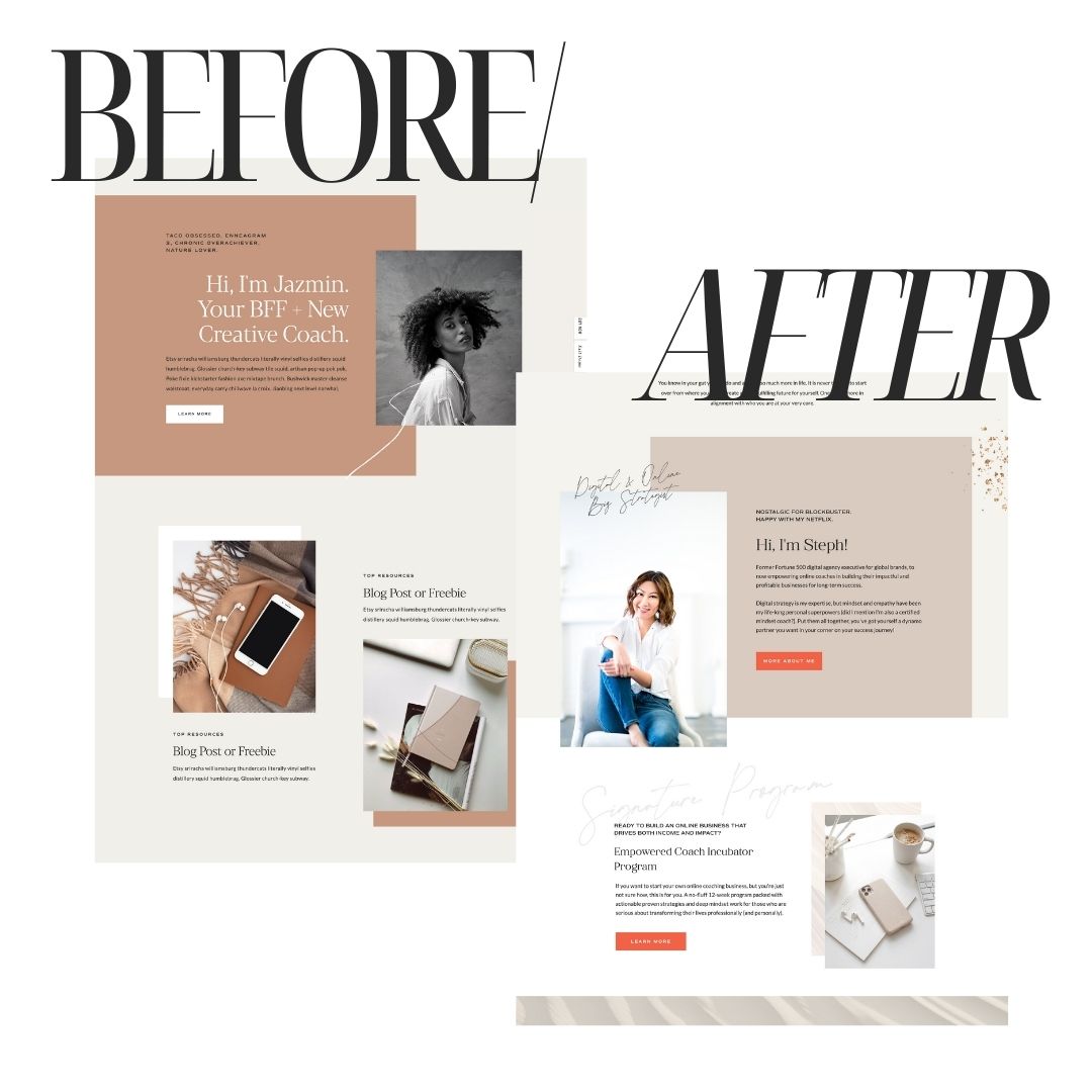 Tonic Site Shop Showit Template Customization for Online Coach